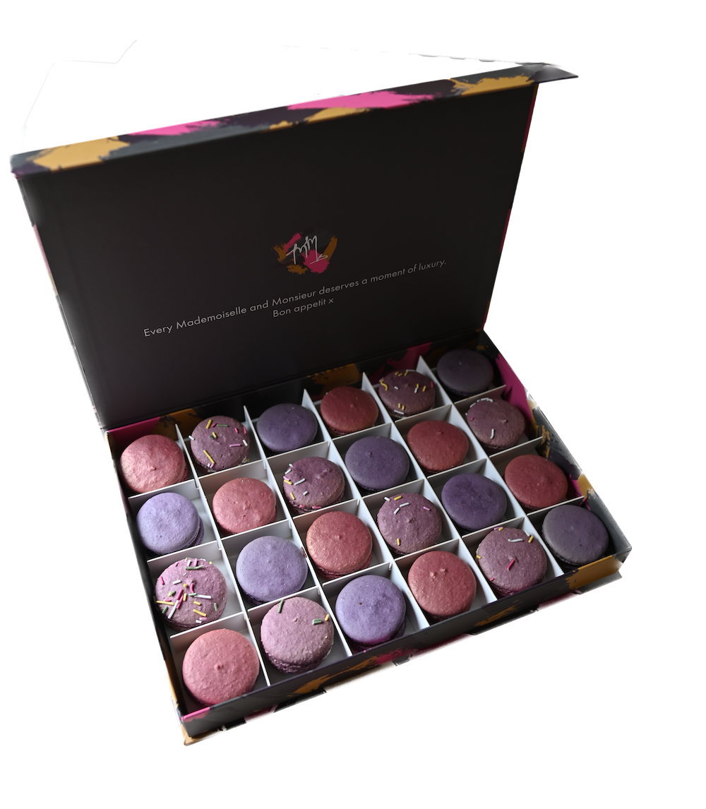 Purple Macaron Gift Box - 6, 12, 18 & 24 Macarons – Mademoiselle Macaron